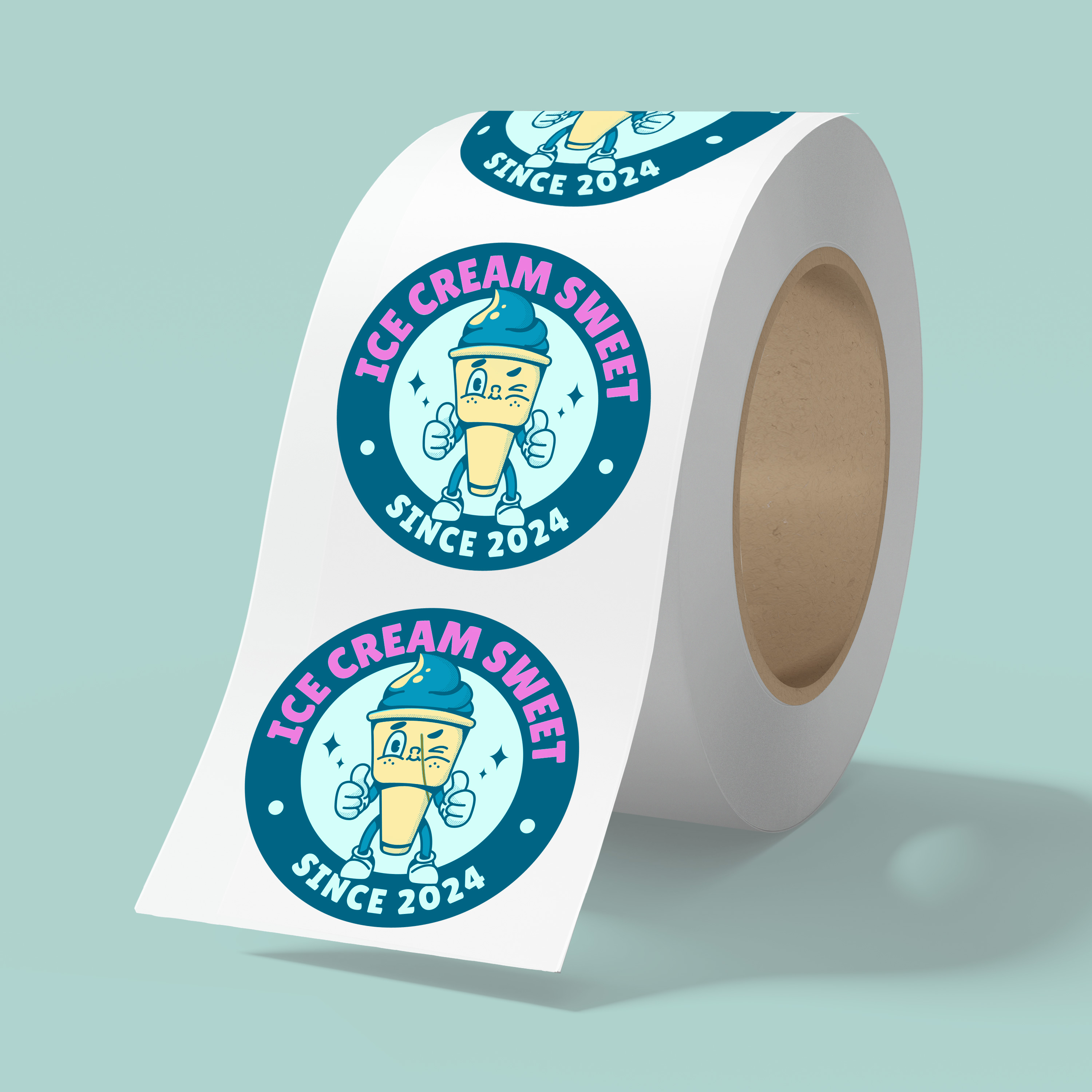 5" x 5" BOPP stickers on roll - 3.5mil | tekweld.com